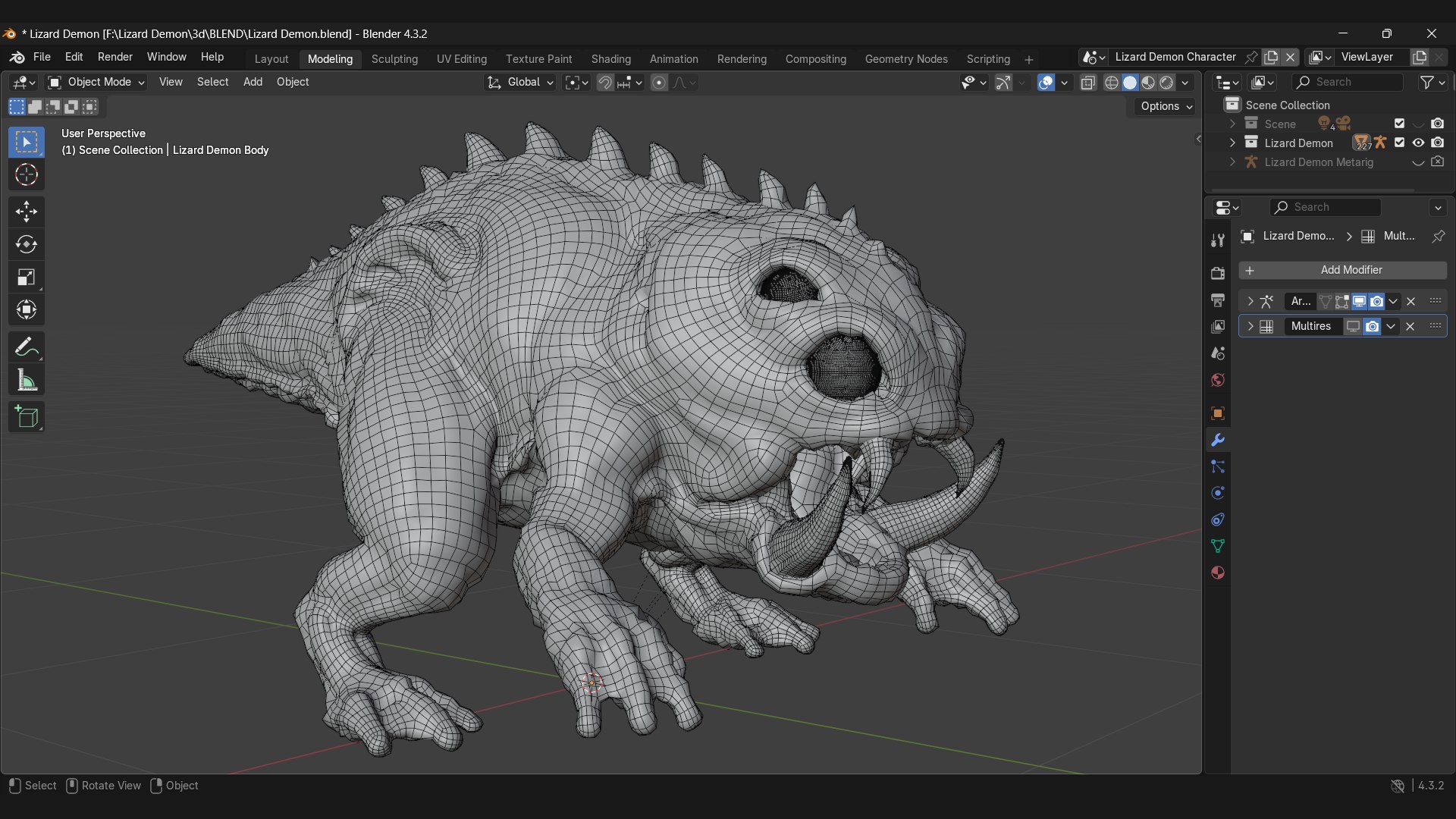 3D Model Lizard Demon Blender - TurboSquid 2396892