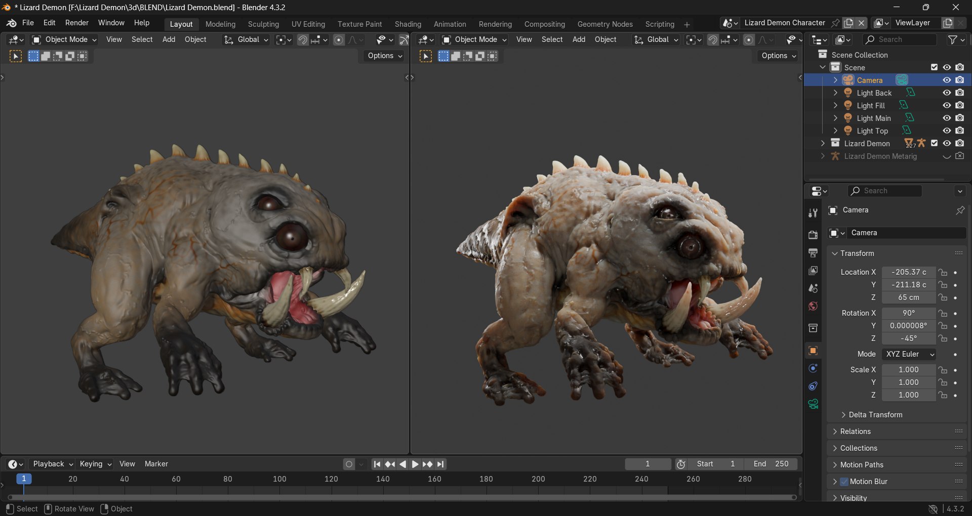 3D Model Lizard Demon Blender - TurboSquid 2396892