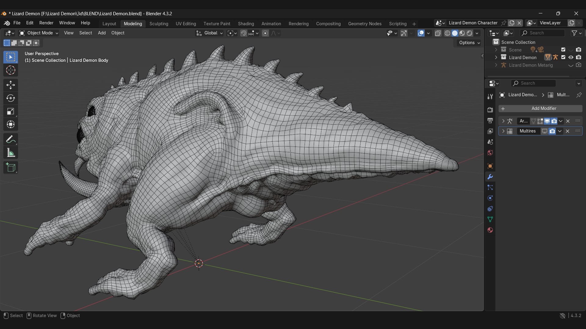 3D Model Lizard Demon Blender - TurboSquid 2396892