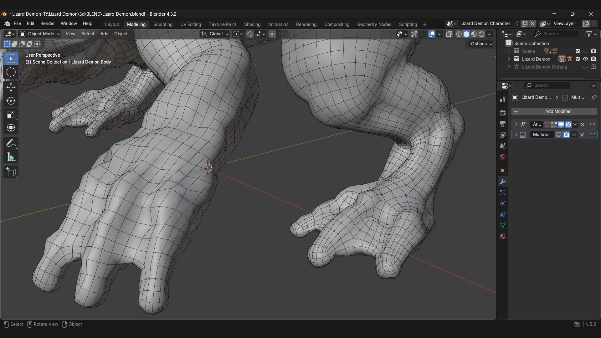 3D Model Lizard Demon Blender - TurboSquid 2396892
