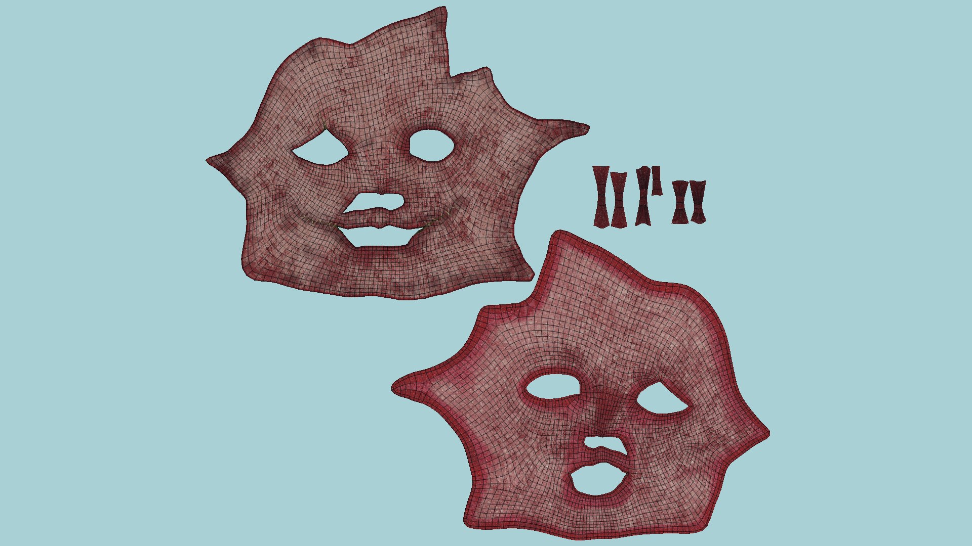 Human Skin Terror Mask A03 Full Blood - Character Costume 3D Model ...