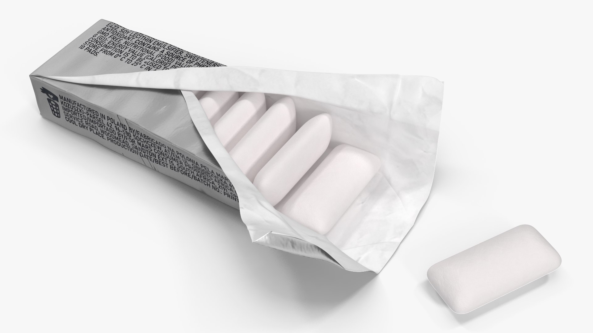 3D Orbit Chewing Gum Assorted Open With Pads - TurboSquid 2044757