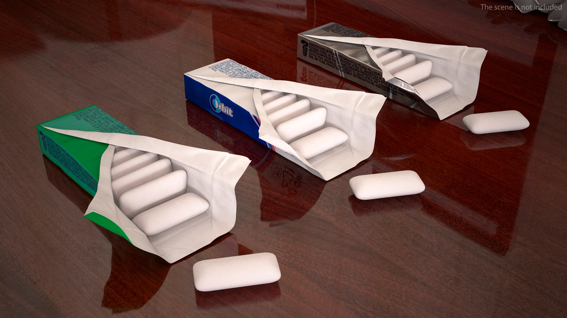 3D Orbit Chewing Gum Assorted Open With Pads - TurboSquid 2044757