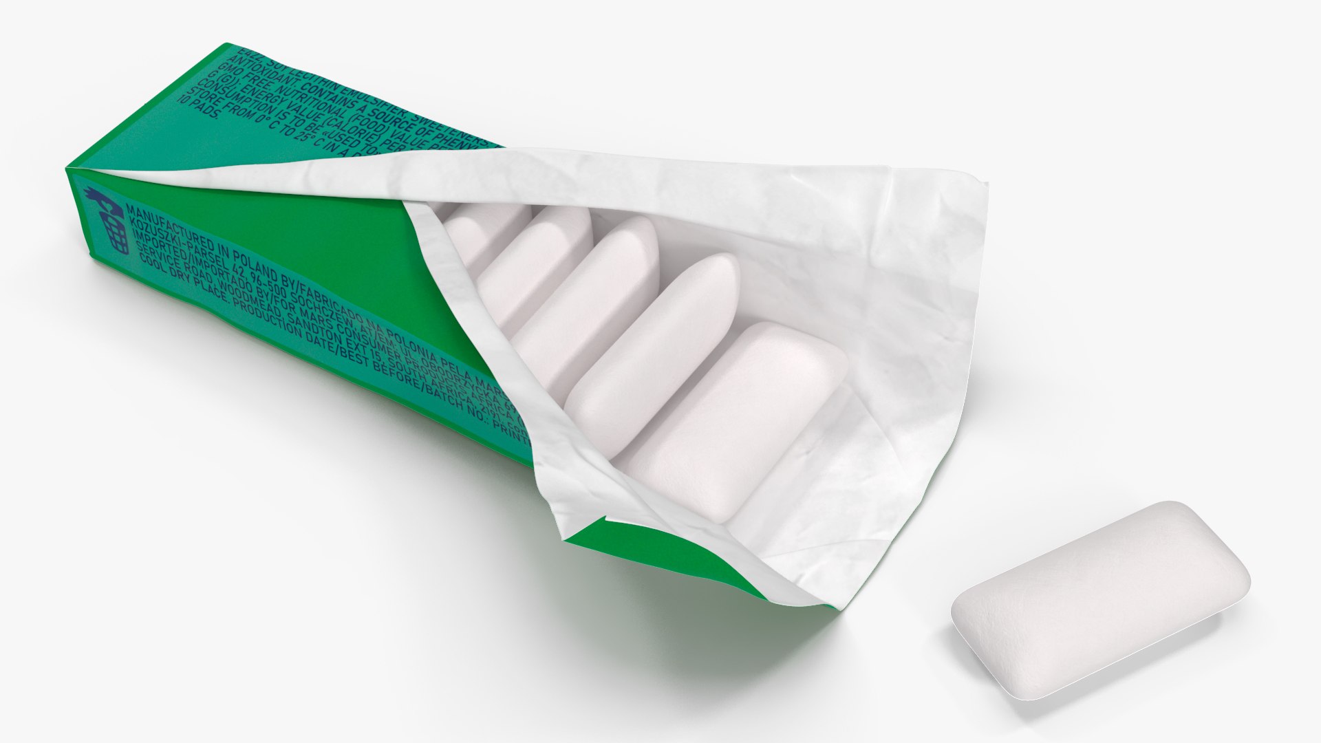 3D Orbit Chewing Gum Assorted Open With Pads - TurboSquid 2044757