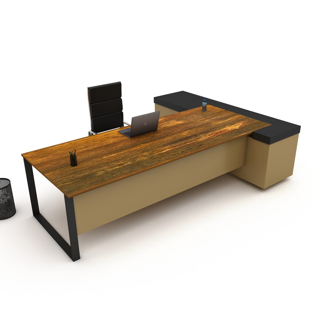 Office Boss Table 01 3D Model - TurboSquid 2006824