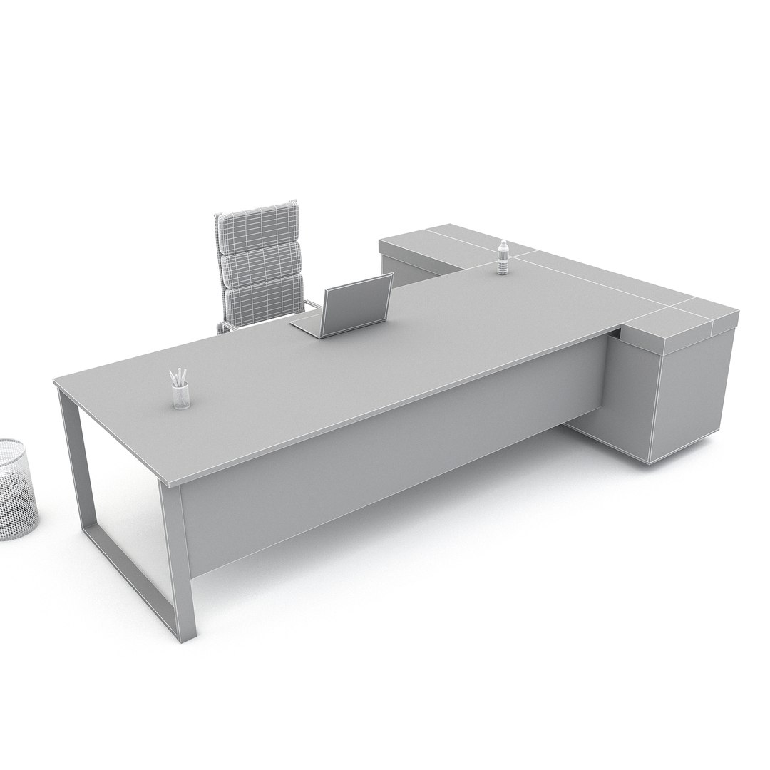 Office Boss Table 01 3D Model - TurboSquid 2006824