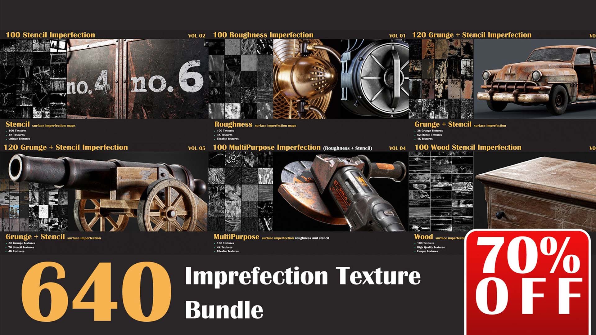 640 Imprefection Texture Bundle 3D Model - TurboSquid 2253062