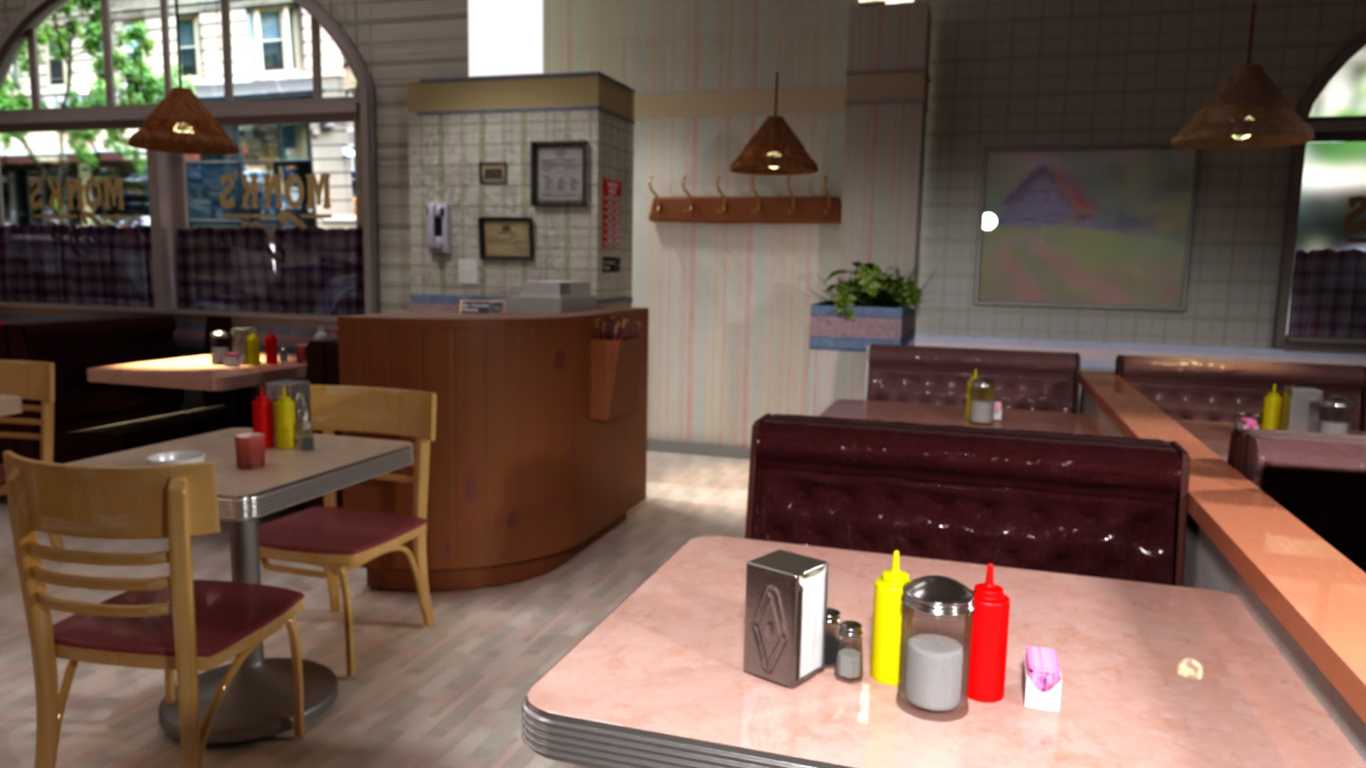 MONKS DINER FROM SEINFELD 3D Model - TurboSquid 1983302
