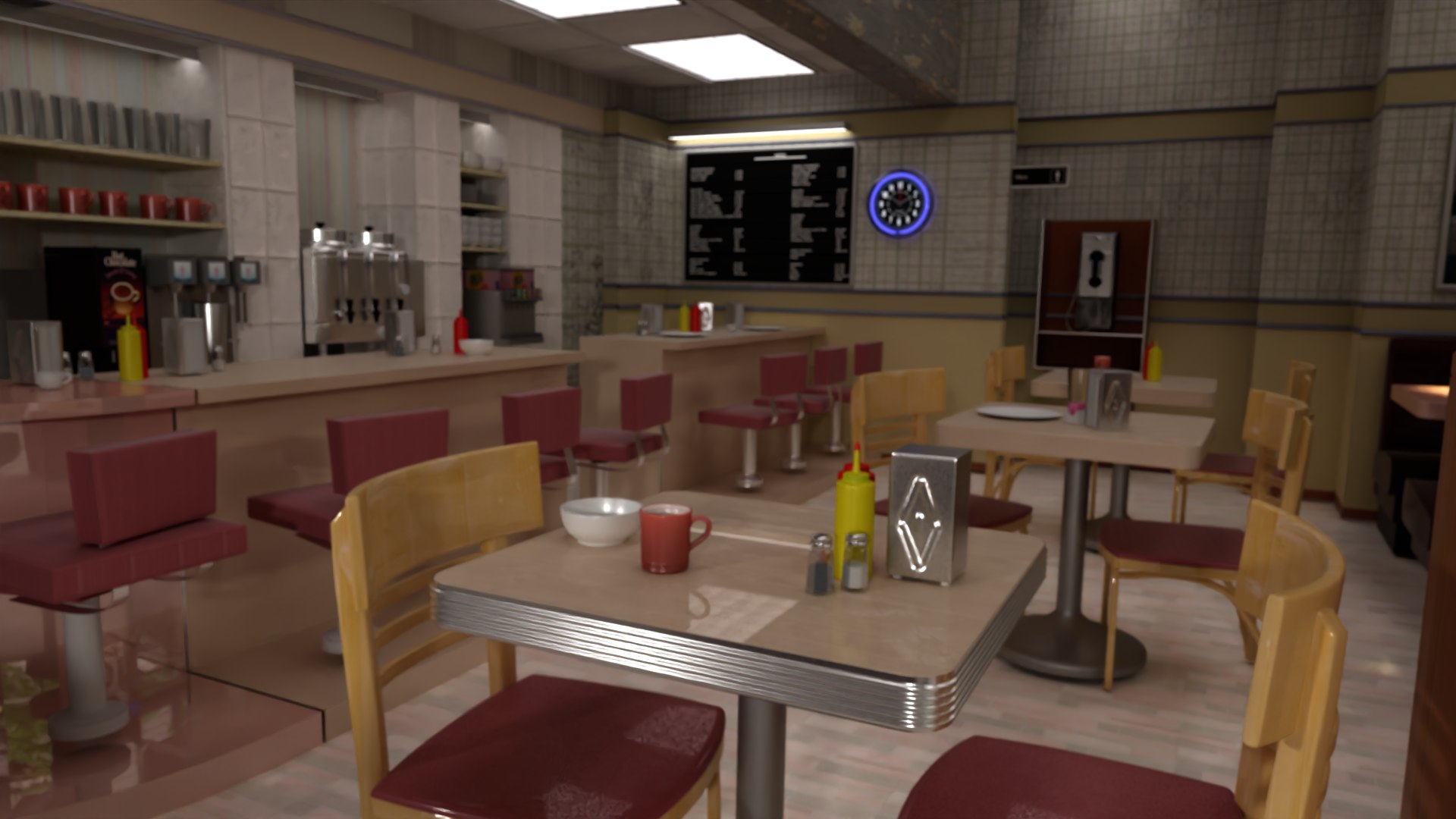 MONKS DINER FROM SEINFELD 3D Model - TurboSquid 1983302