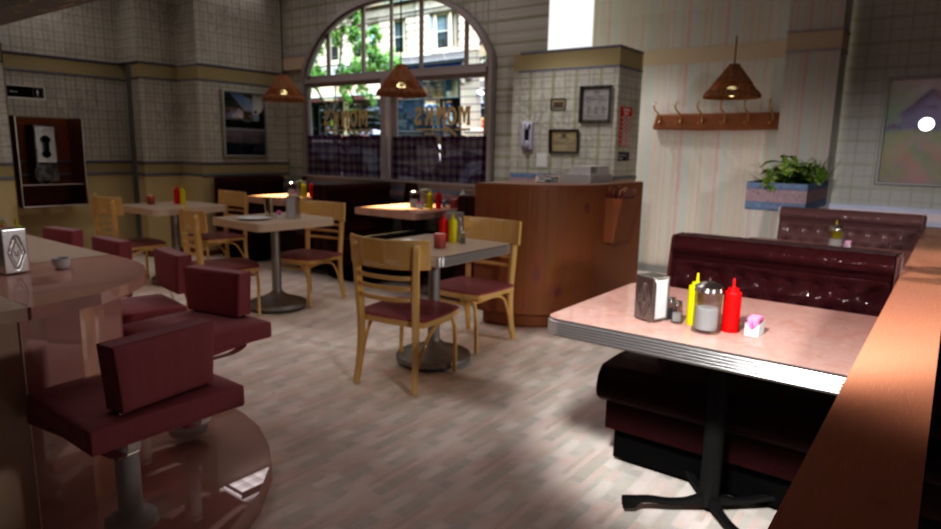 MONKS DINER FROM SEINFELD 3D Model - TurboSquid 1983302