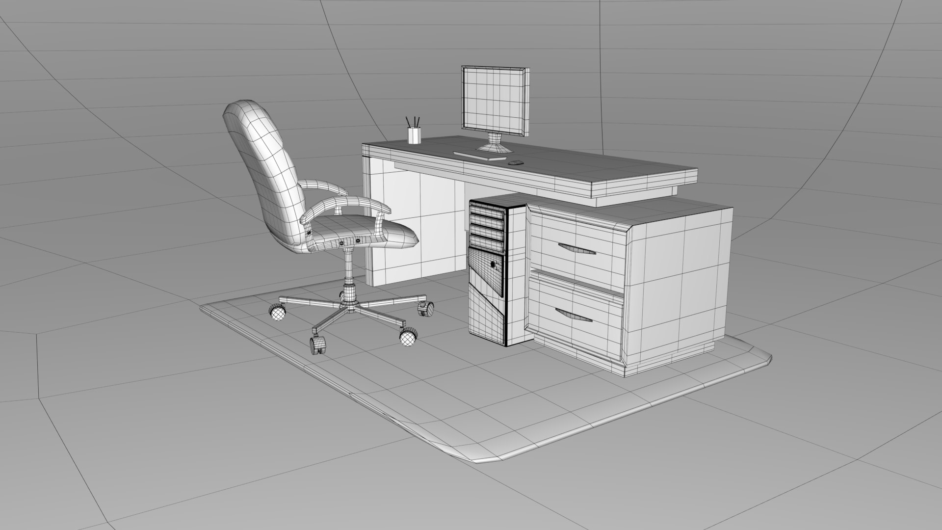 3D Office desk model - TurboSquid 2064750