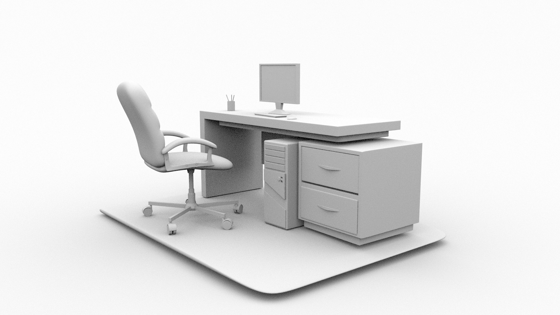 3D Office desk model - TurboSquid 2064750