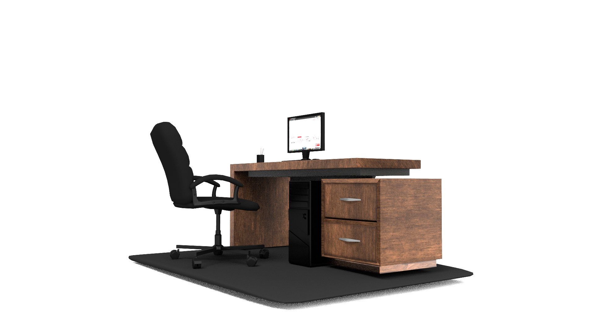 3D Office desk model - TurboSquid 2064750