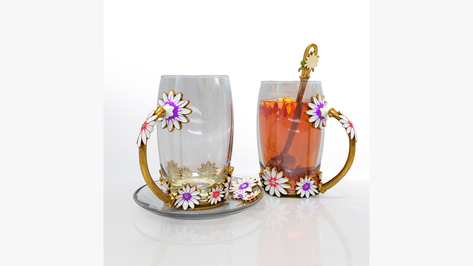 Handmade Tea Set Collection Model - TurboSquid 1956077