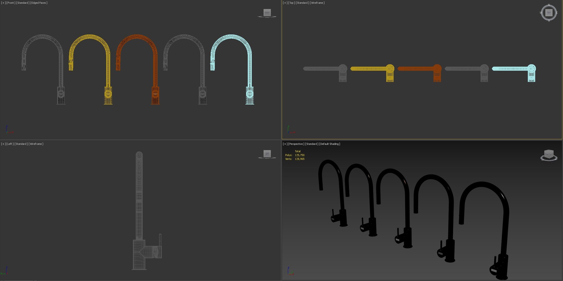 Franke Eos Neo Pull Out Spray Kitchen Mixer 3D Model - TurboSquid 2060408