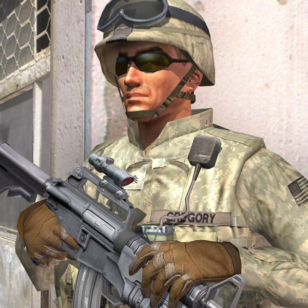 3d model soldiers m16 m4