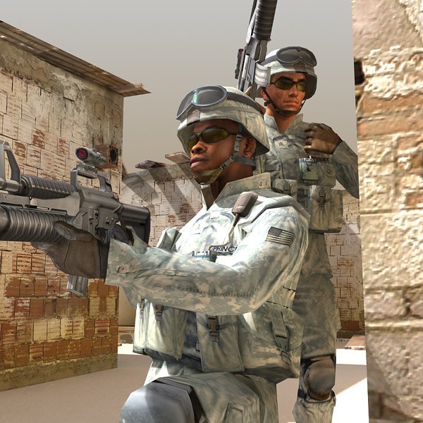 3d model soldiers m16 m4