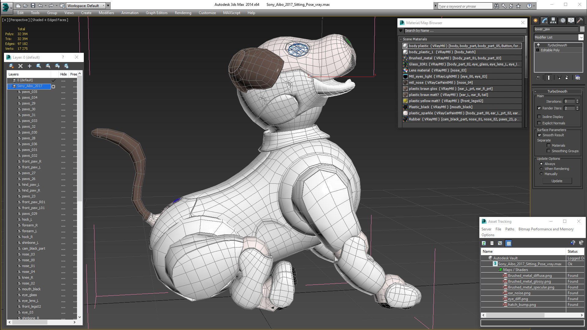 3D sony aibo 2017 sitting - TurboSquid 1505906