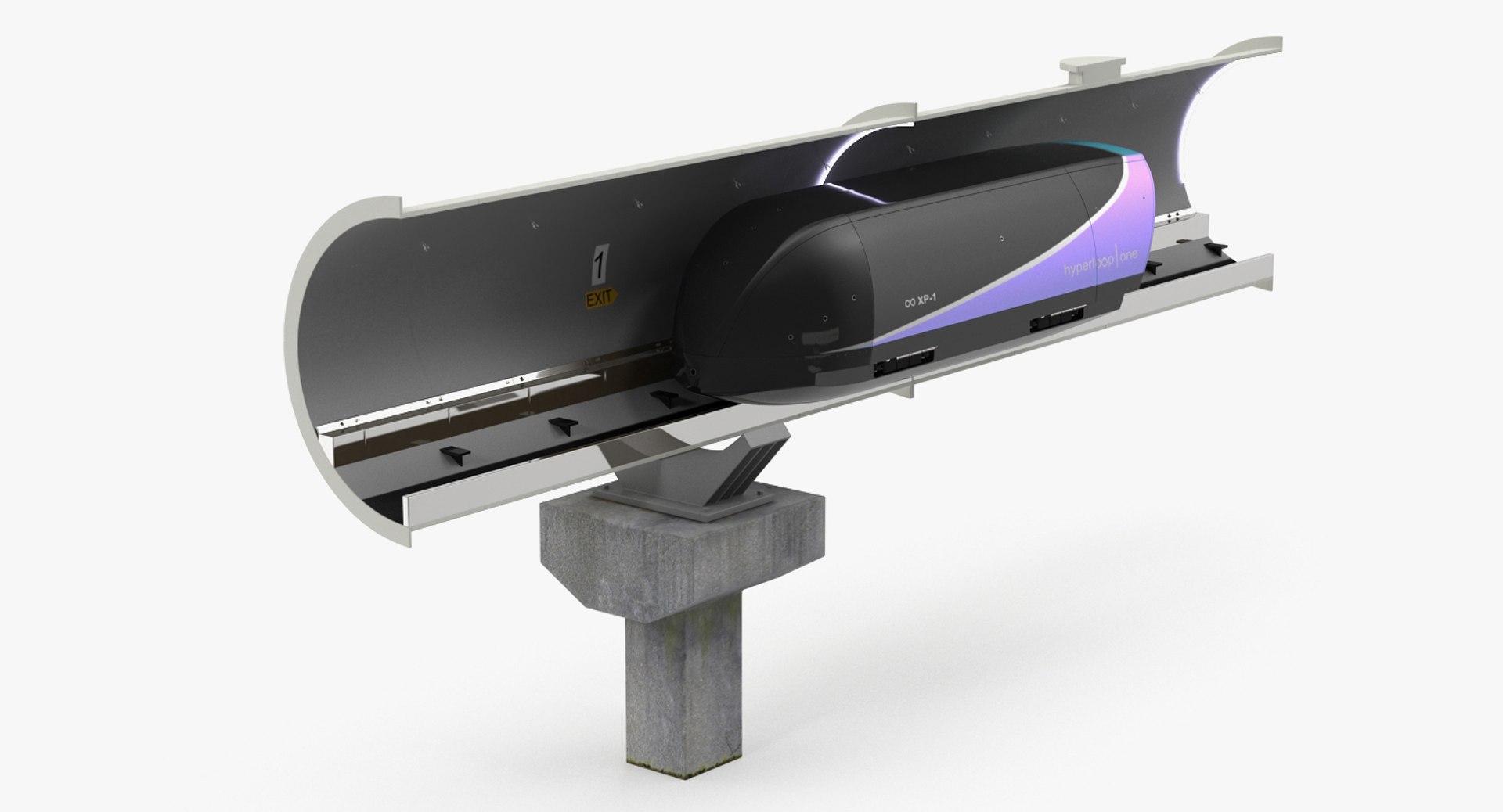 Speed hyperloop tunnel section 3D model - TurboSquid 1292140