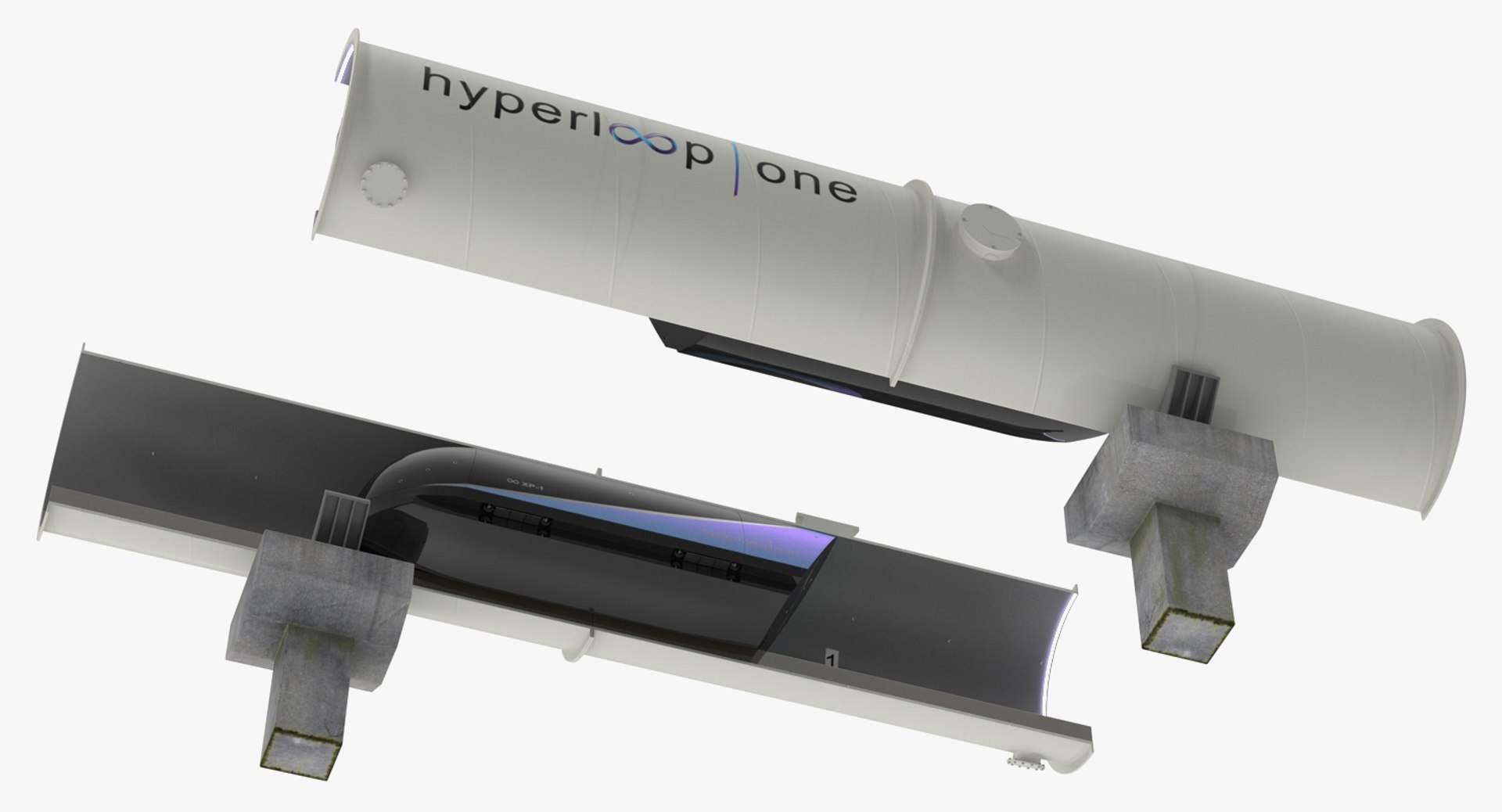 Speed hyperloop tunnel section 3D model - TurboSquid 1292140
