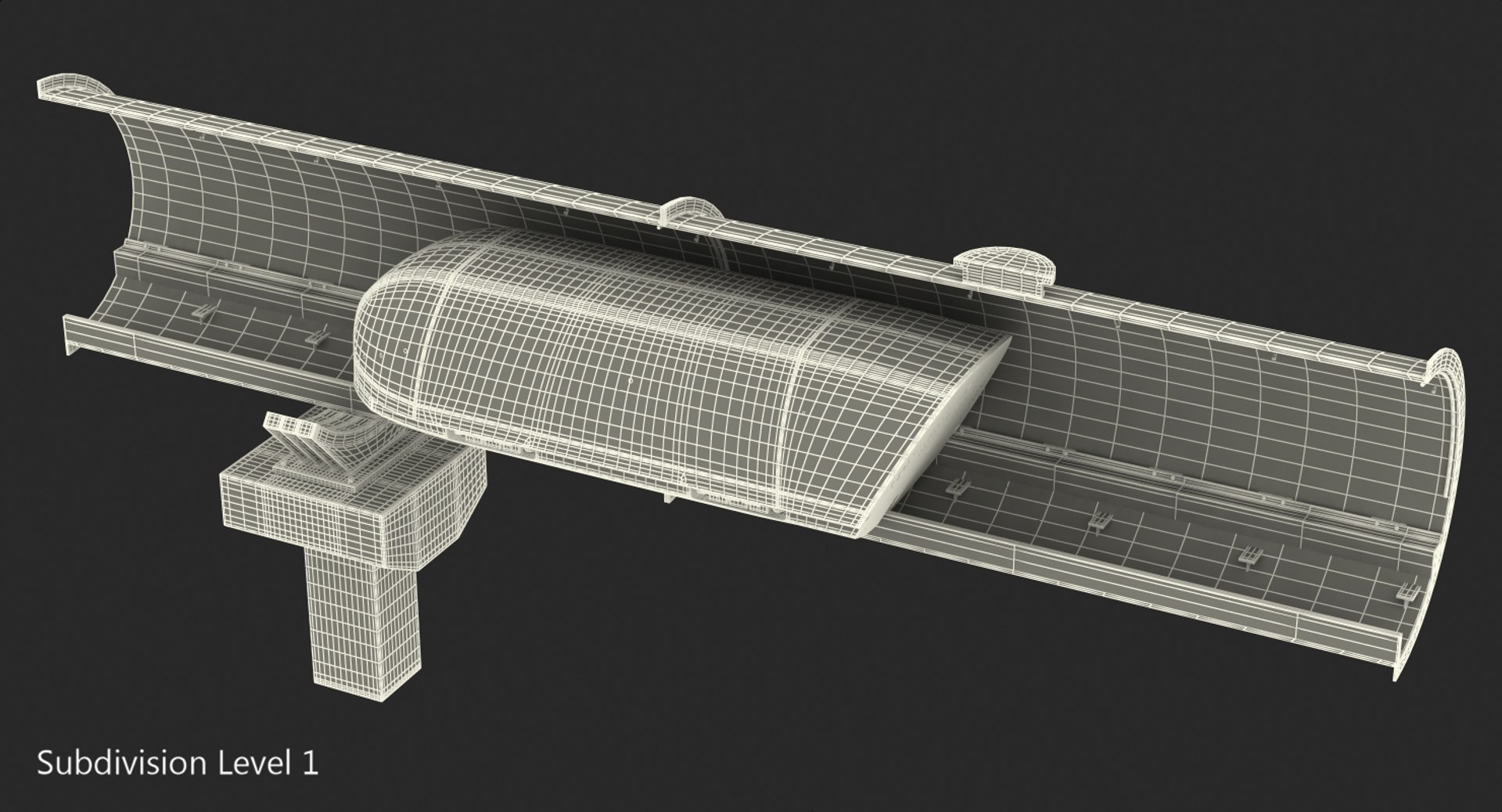 Speed hyperloop tunnel section 3D model - TurboSquid 1292140