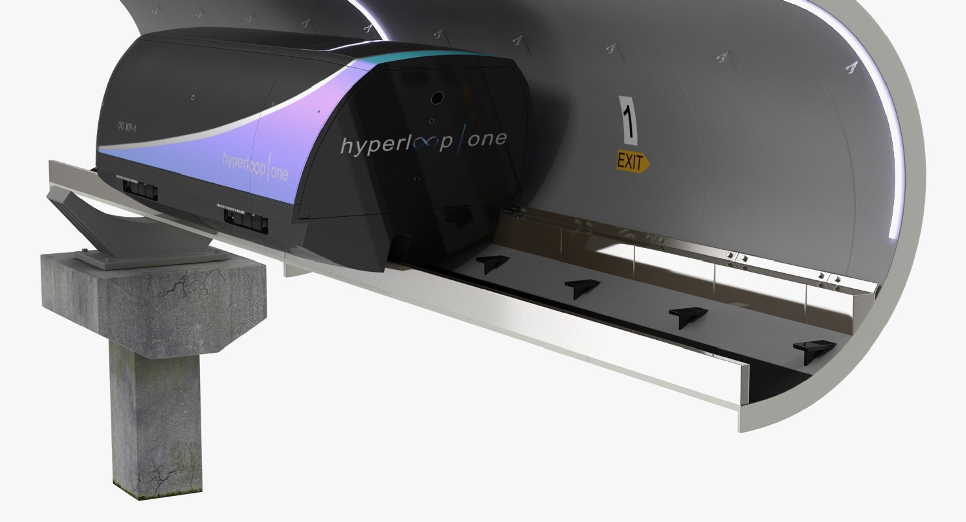 Speed hyperloop tunnel section 3D model - TurboSquid 1292140