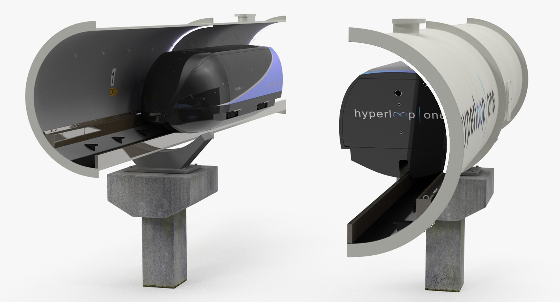 Speed hyperloop tunnel section 3D model - TurboSquid 1292140
