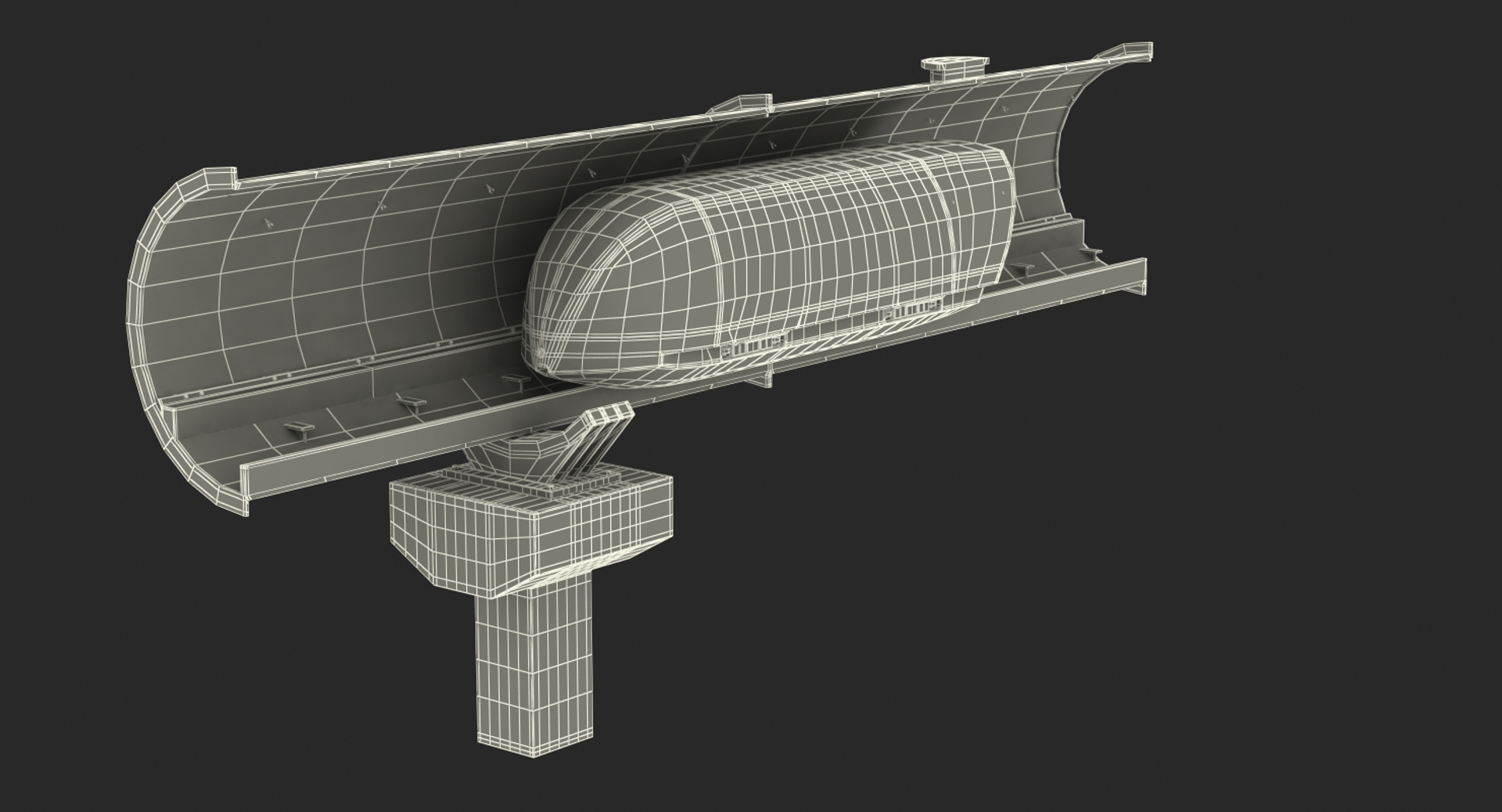 Speed hyperloop tunnel section 3D model - TurboSquid 1292140