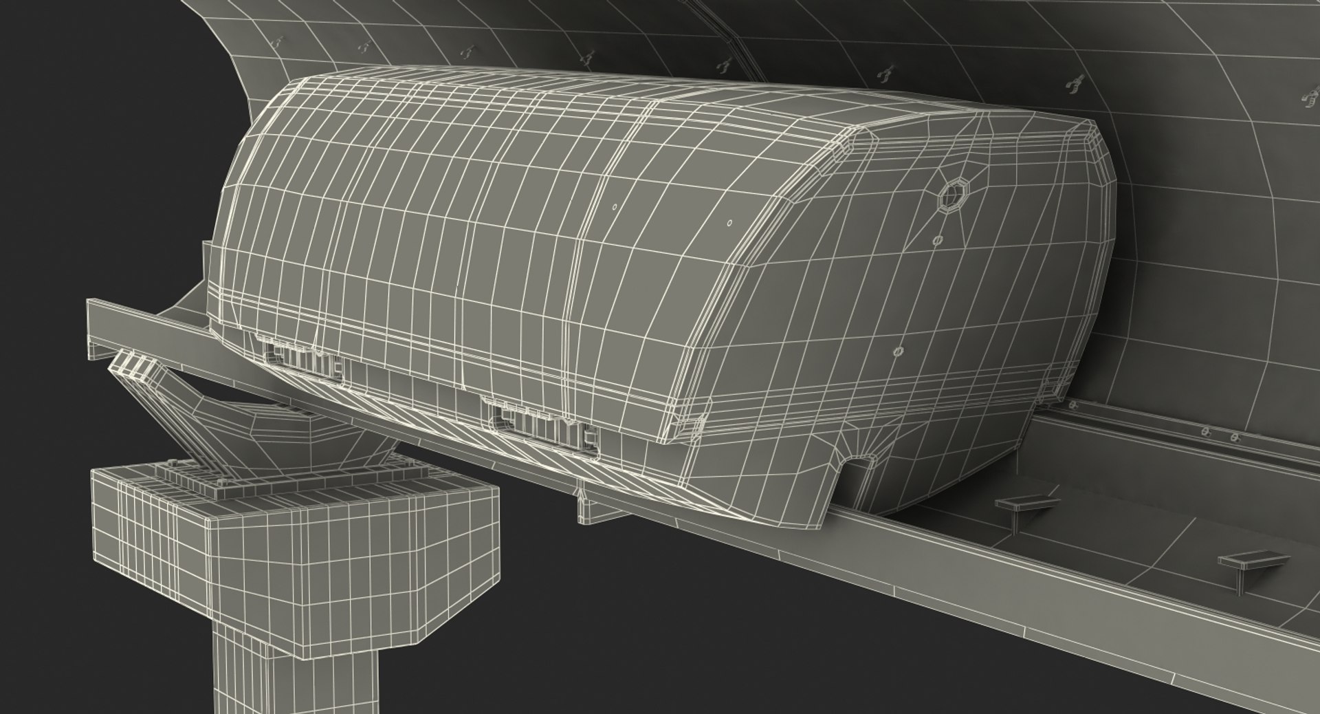 Speed hyperloop tunnel section 3D model - TurboSquid 1292140