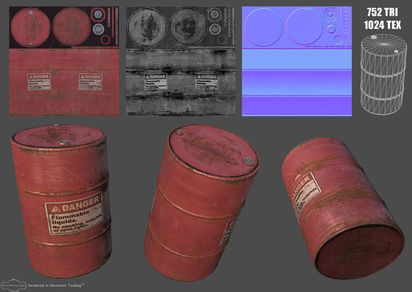 barrel lp hp 3d model