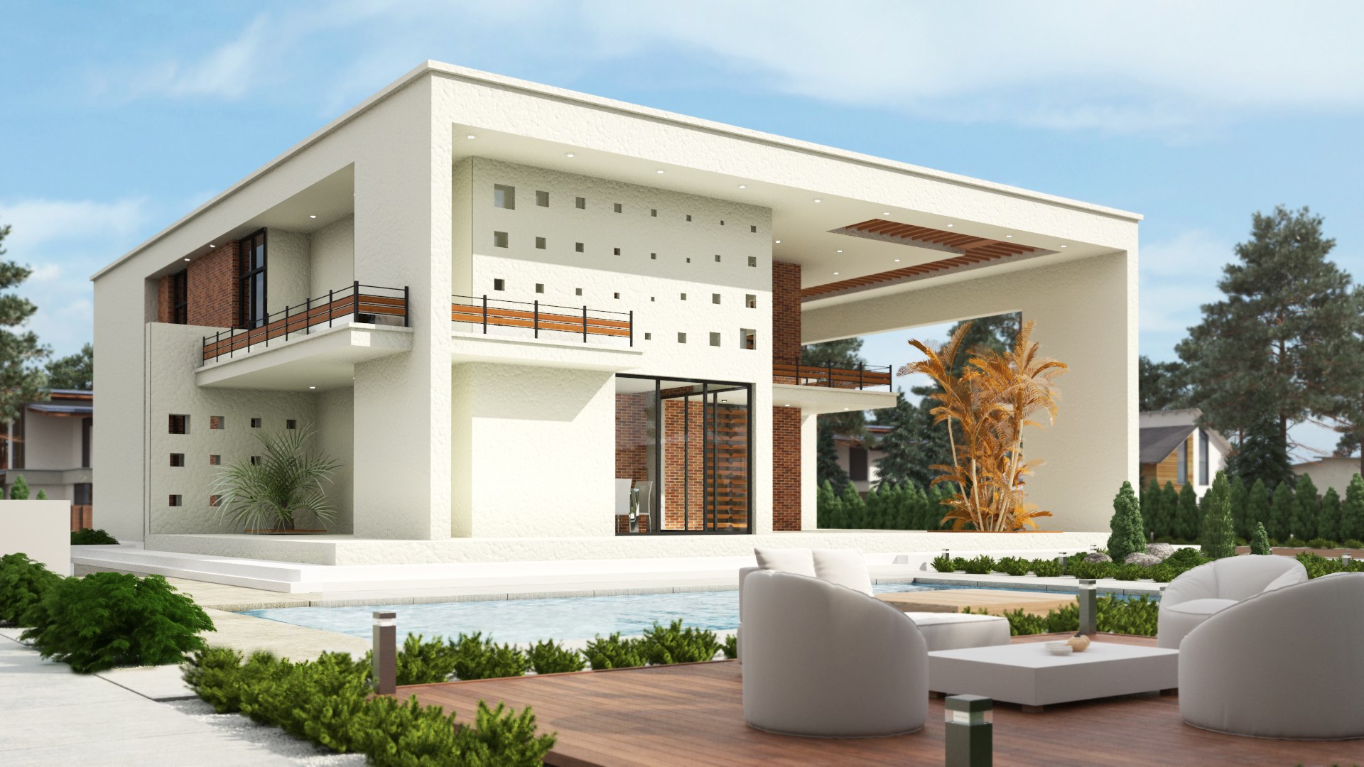 Modern Villa 3D scene environment 3D - TurboSquid 2178202