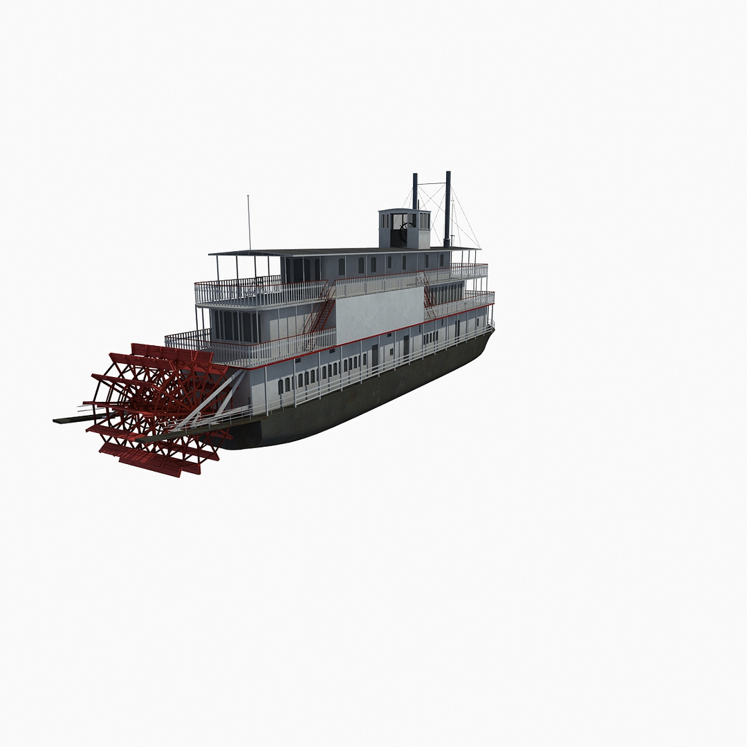 Historic Steam Boat 3d Model