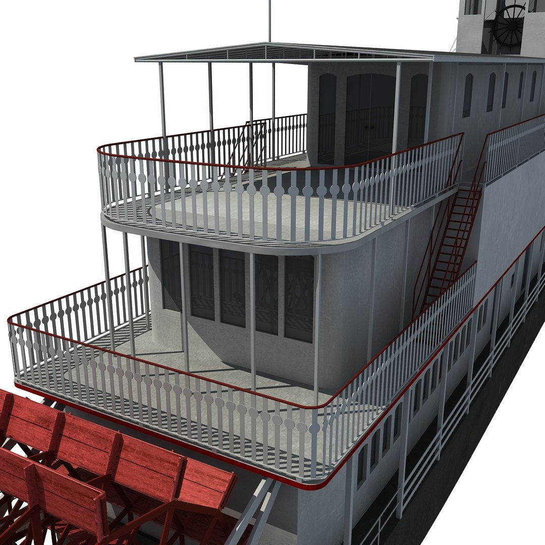 Historic Steam Boat 3d Model
