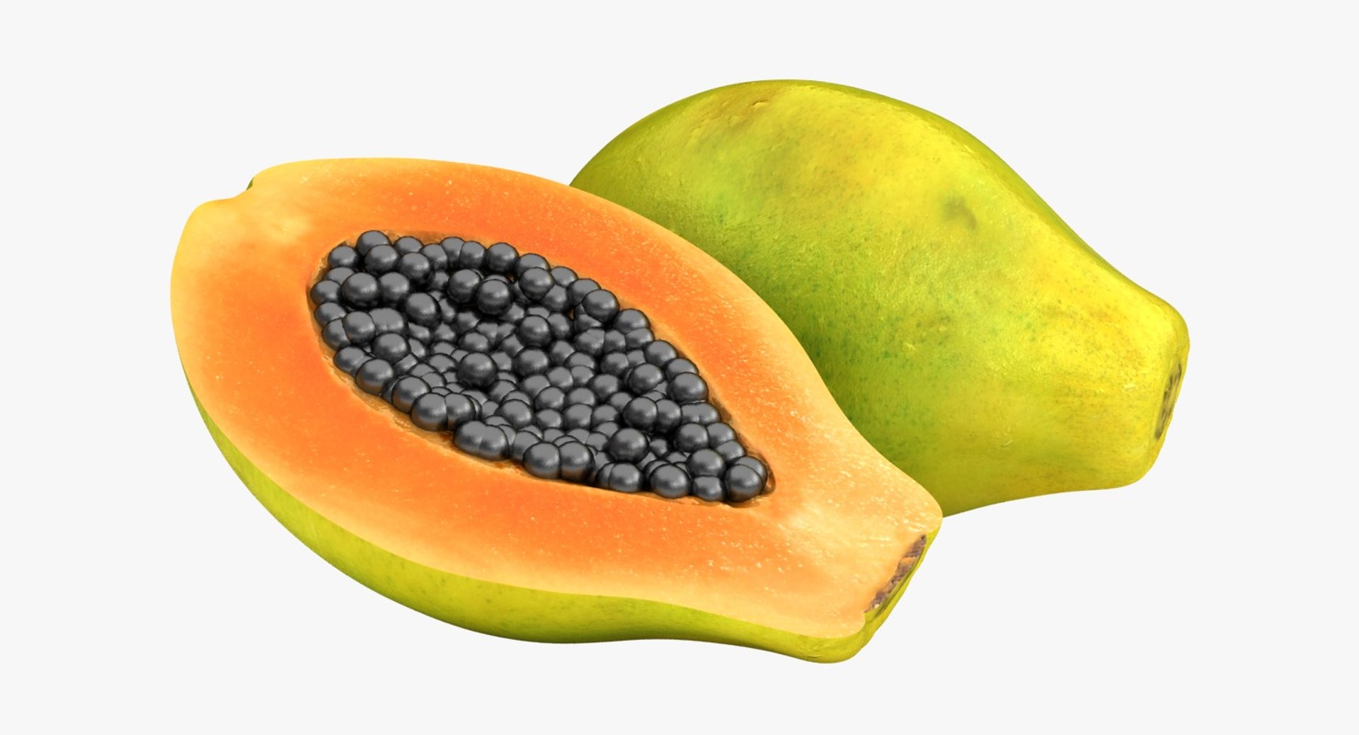 Realistic papaya color 2 3D model - TurboSquid 1279421