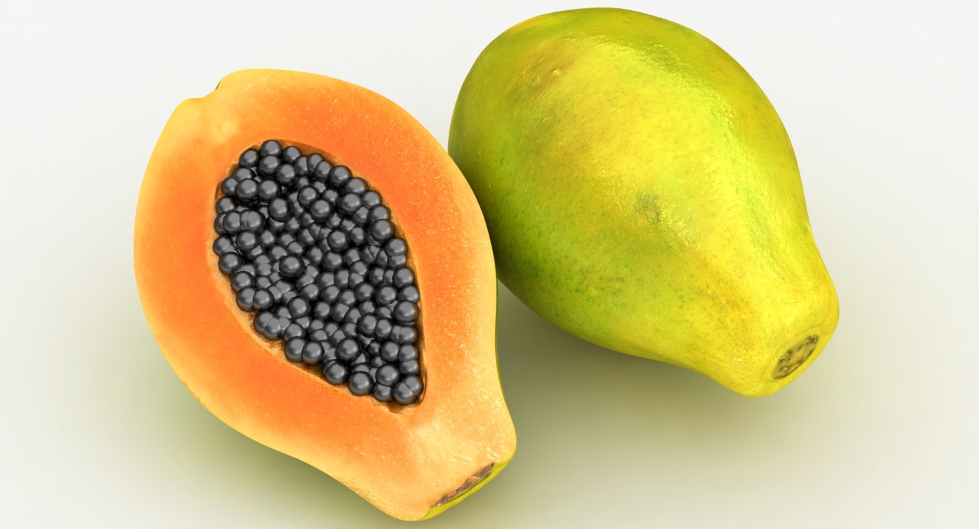 Realistic Papaya Color 2 3D Model - TurboSquid 1279421