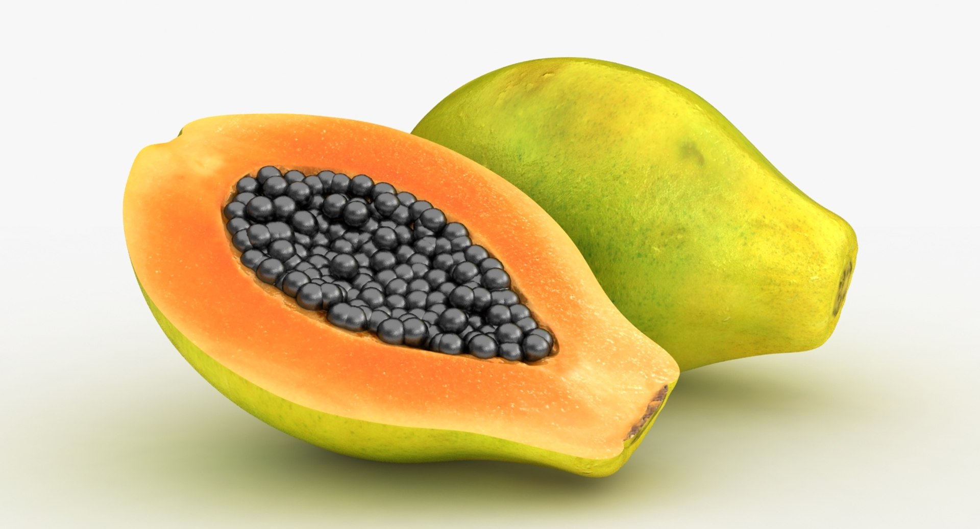 Realistic Papaya Color 2 3D Model - TurboSquid 1279421