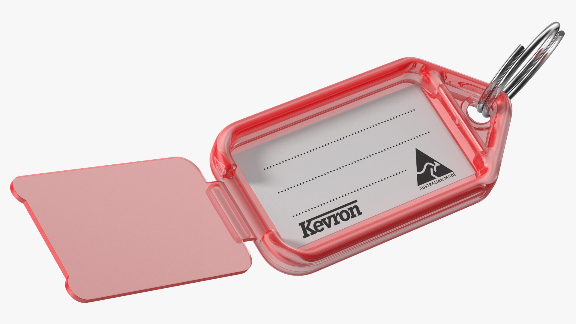 3D Kevron Clear Plastic Key Tag Red - TurboSquid 1781665