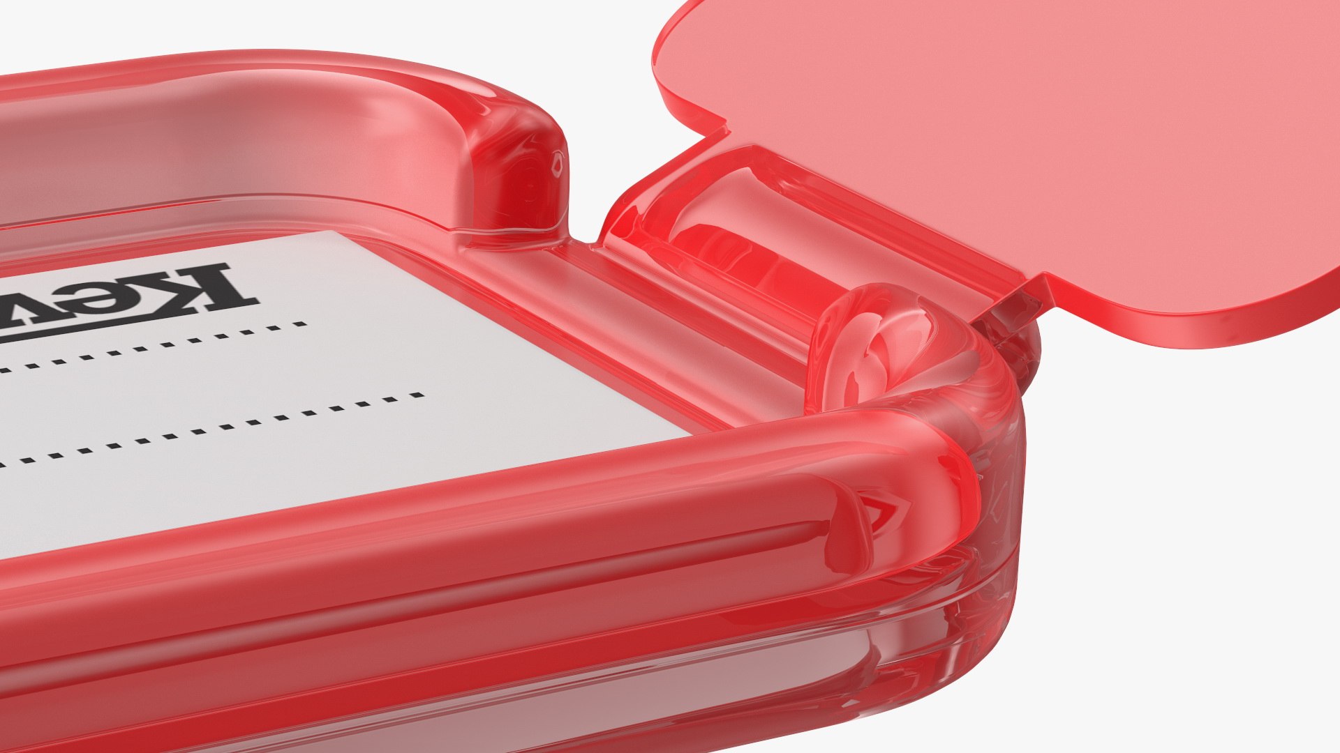 3D Kevron Clear Plastic Key Tag Red - TurboSquid 1781665