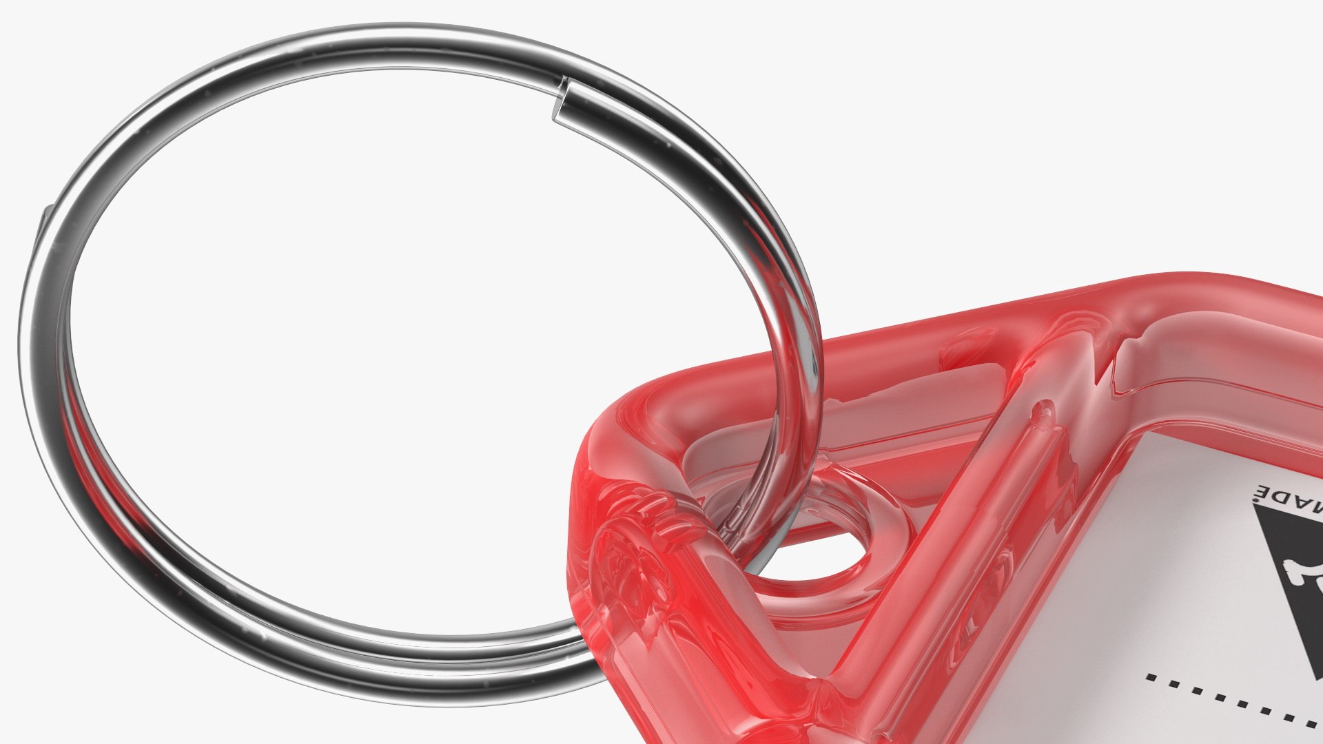 3D Kevron Clear Plastic Key Tag Red - TurboSquid 1781665