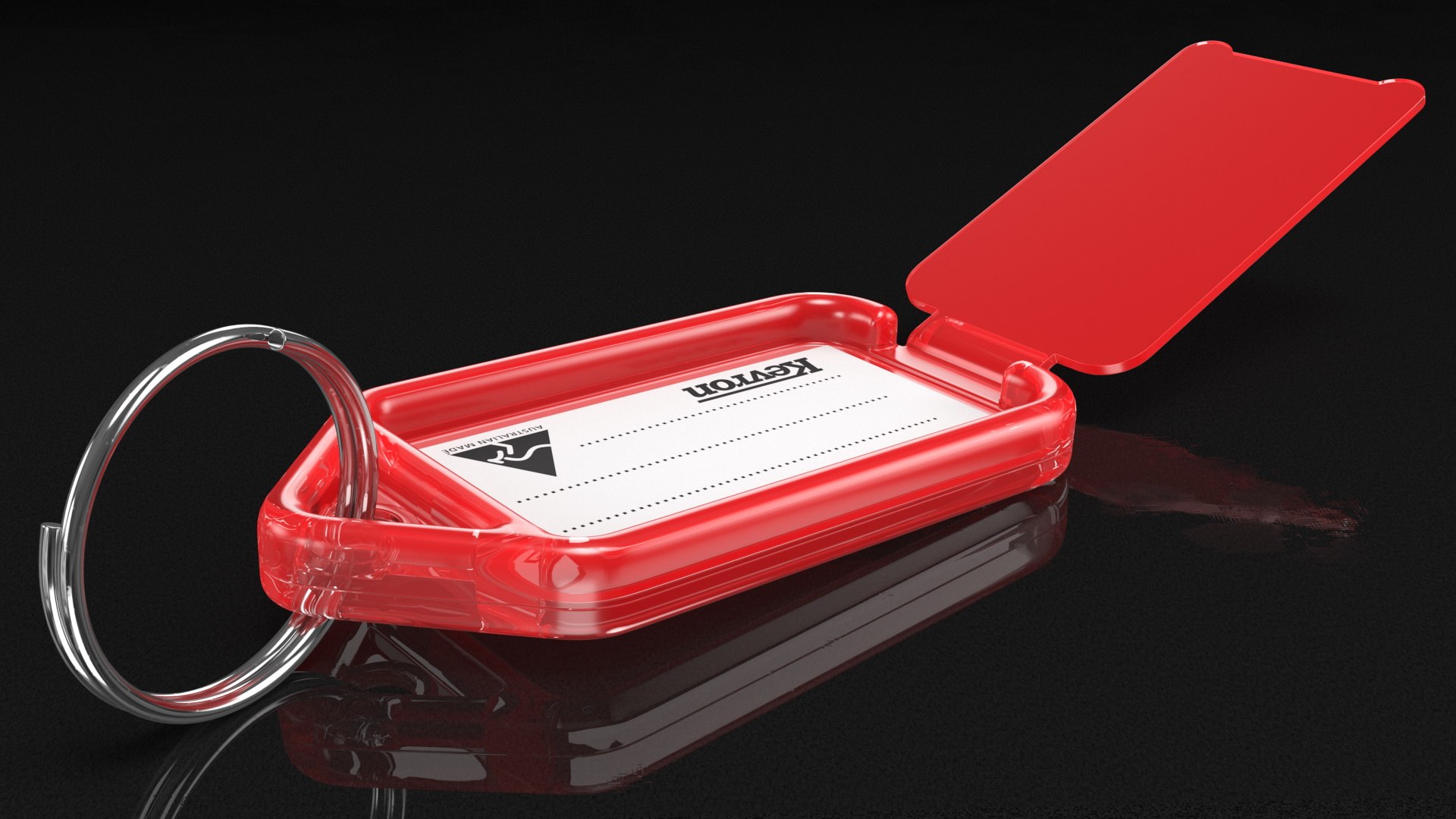 3D Kevron Clear Plastic Key Tag Red - TurboSquid 1781665