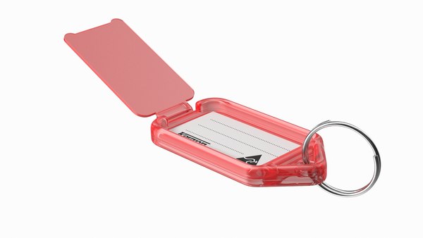 3D Kevron Clear Plastic Key Tag Red - TurboSquid 1781665