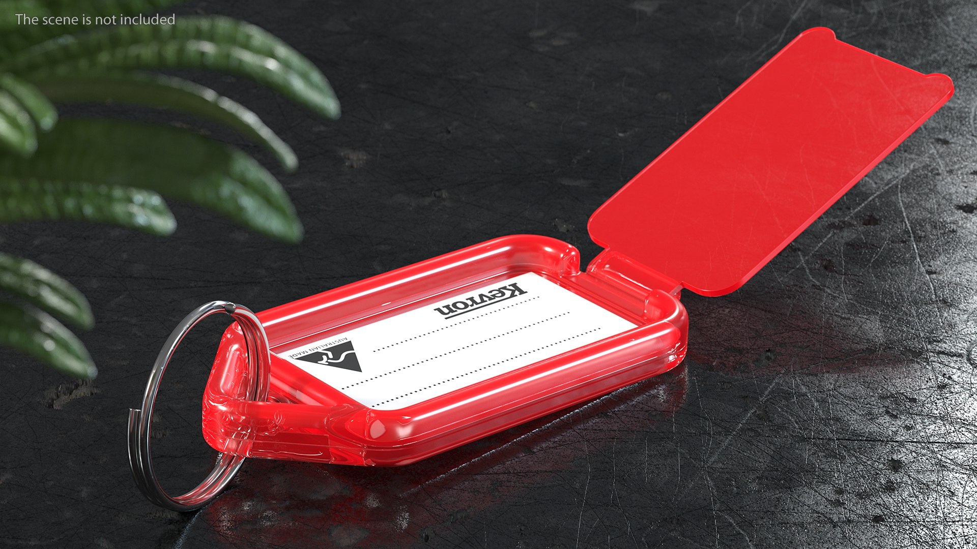 3D Kevron Clear Plastic Key Tag Red - TurboSquid 1781665