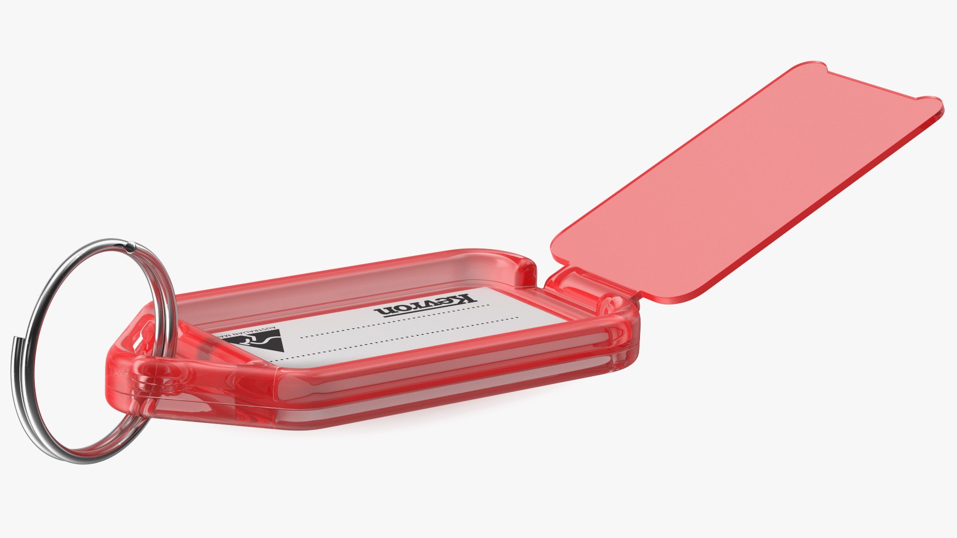 3D Kevron Clear Plastic Key Tag Red - TurboSquid 1781665