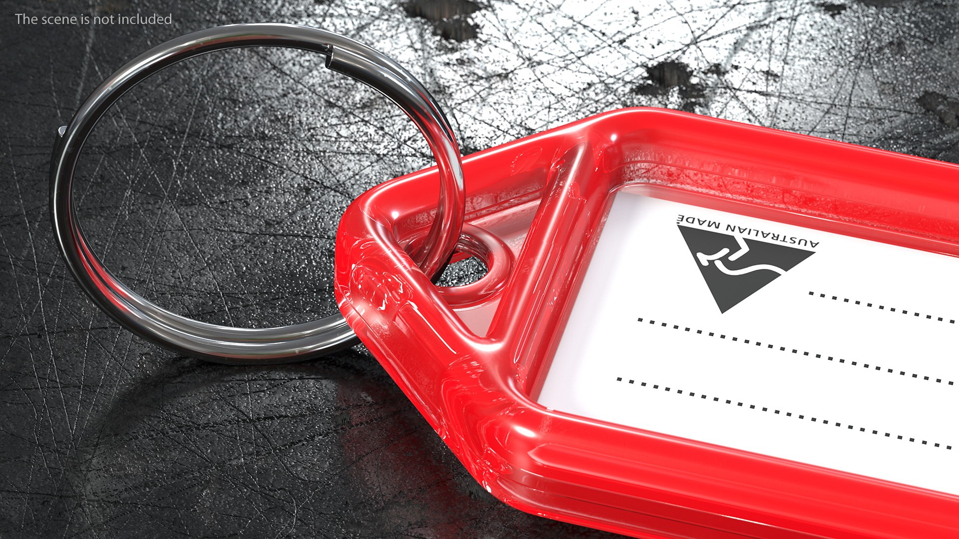 3D Kevron Clear Plastic Key Tag Red - TurboSquid 1781665