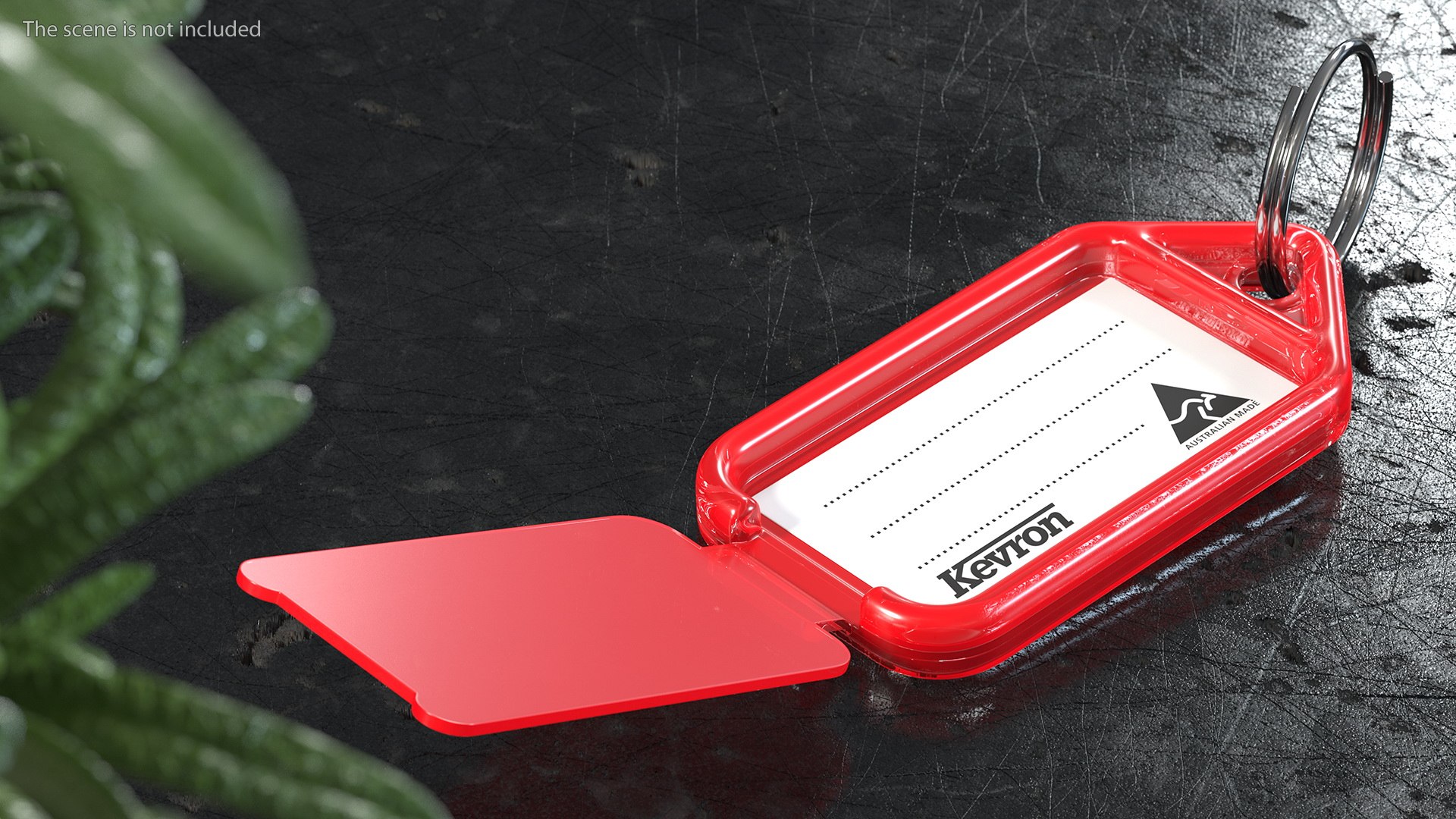 3D Kevron Clear Plastic Key Tag Red - TurboSquid 1781665