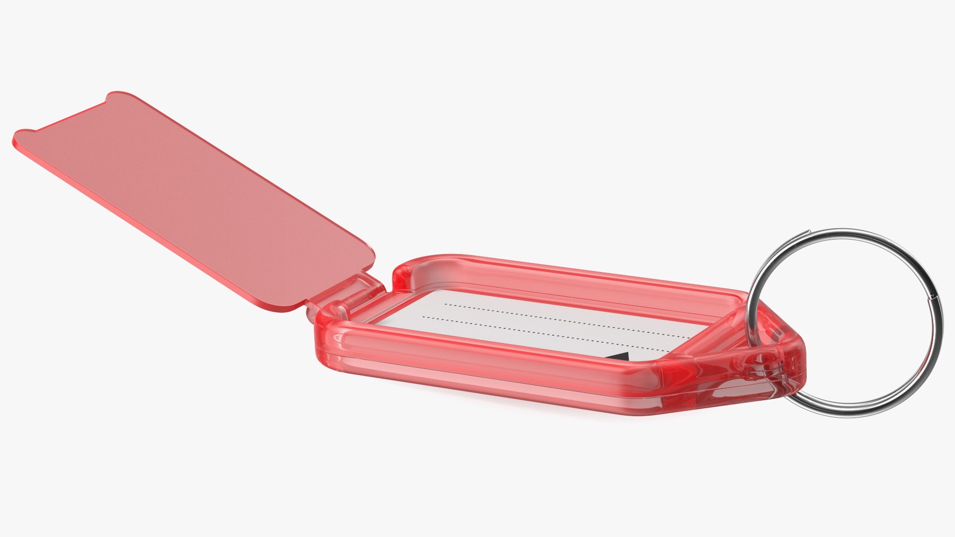 3D Kevron Clear Plastic Key Tag Red - TurboSquid 1781665