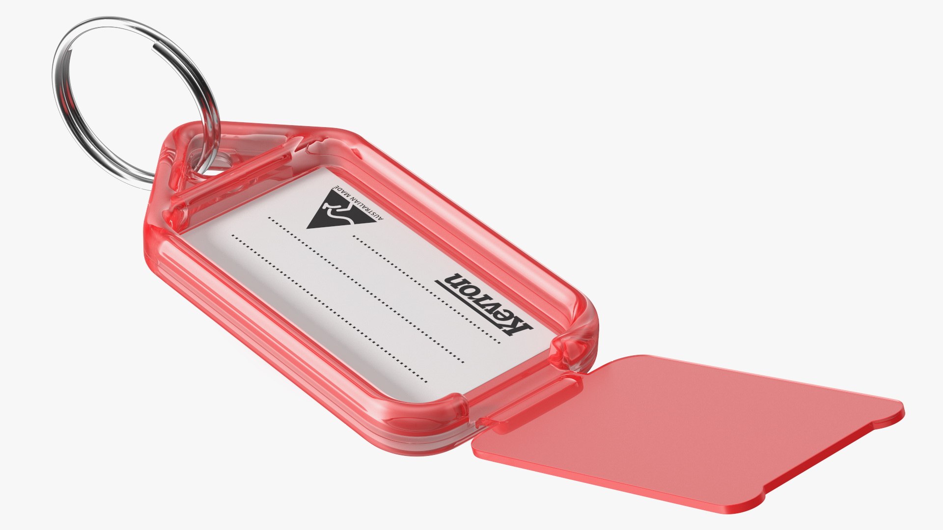 3D Kevron Clear Plastic Key Tag Red - TurboSquid 1781665