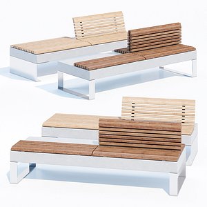 Benches tree line 3D - TurboSquid 1510756