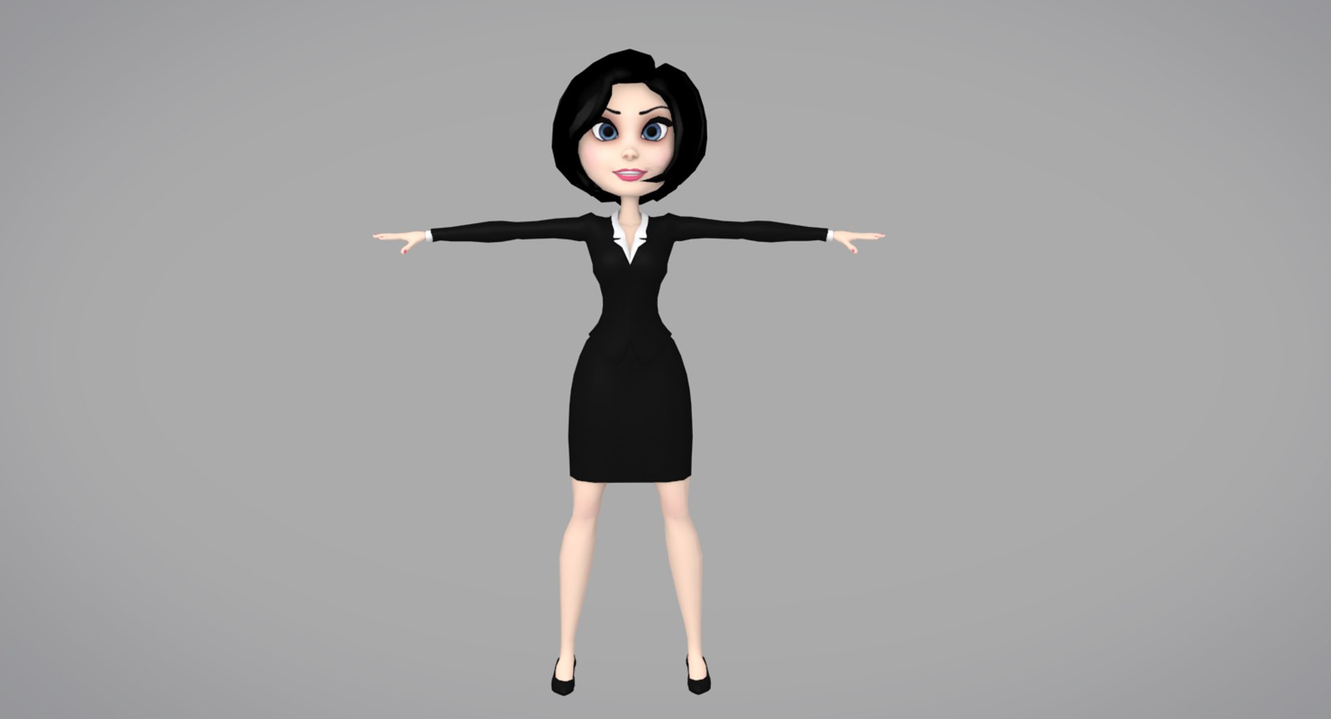 3D Cartoon Woman Girl Model - TurboSquid 1217371