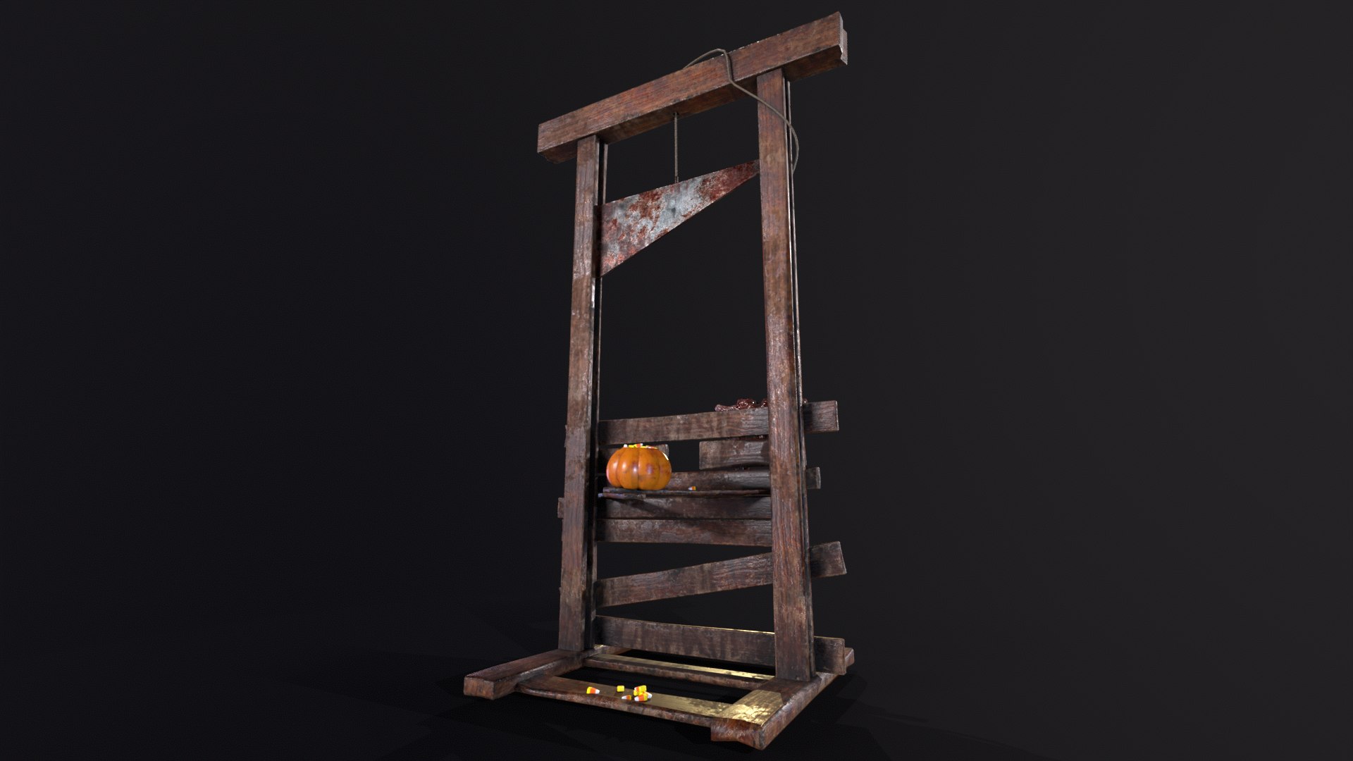 Bloody Halloween Guillotine Model - TurboSquid 2276514